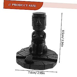 VOSAREA Creative Island Stone Statue Bracket Telephone Stand for Office Desk Table Top Decor Home Accessories Decor Moai Statue Desktop Moai Statue Moai Phone Stand Household Ornaments