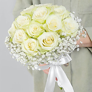 Yastouay Babys Breath Artificial Flowers, 6Pcs Fake White Babys Breath Flowers Artificial Bulk, Real Touch Faux Babies Breath Gypsophila Bouquet for Wedding Floral Arrangement Party Decor