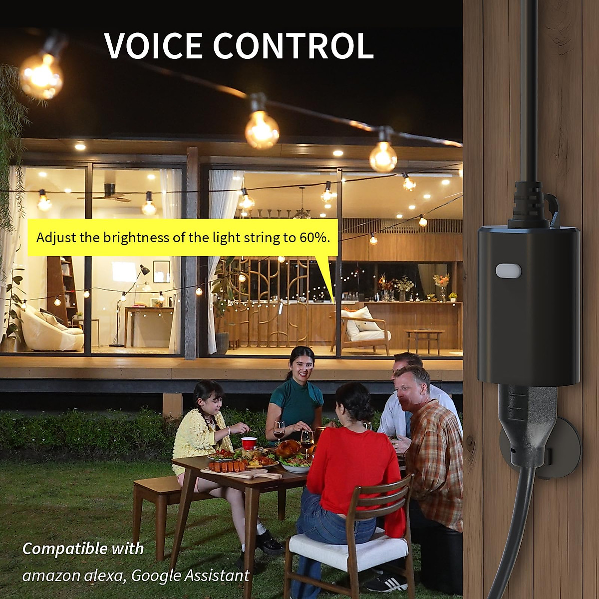 Minoston Z-Wave Outdoor Dimmer Plug, Outdoor Smart Outlet Switch, Z-Wave Hub Required, Weatherproof, Built-in Repeater, Work with SmartThings, Wink, Alexa, Black(MP22ZD)