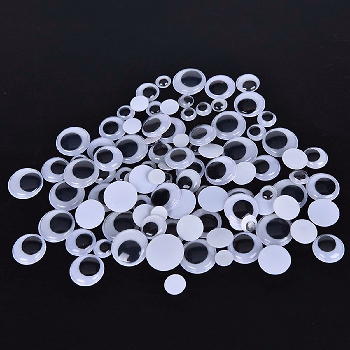 LinaLife 700 Pieces 4mm -12mm Black Wiggle Googly Eyes with Self-Adhesive for Craft Decorations Google Eyes for Crafts DIY Scrapbooking Crafts (7 Sizes) with Box