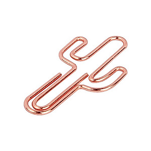 30Pcs Cactus Paper Clips Rose Gold Bookmarks Metal Marking Clips for Office Supplies School Gifts Wedding Decoration