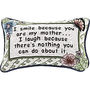 Manual 12.5 x 8.5-Inch Decorative Throw Pillow, I Smile I Laugh/Mother