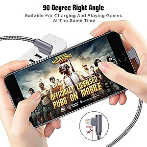 iPhone Charger, [Apple MFi Certified] 3 Packs 6FT 90 Degree USB Lightning Cable Fast Charging Cord Nylon Braided Compatible with iPhone 13/12/11/X/Max/8/7/6/6S/5/5S/SE/Plus/iPad (6FT)