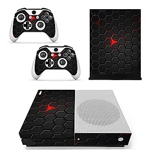 FOTTCZ Vinyl Skin for Xbox One Slim Console & Controllers Only, Sticker Decorate and Protect Equipment Surface, Black Nest