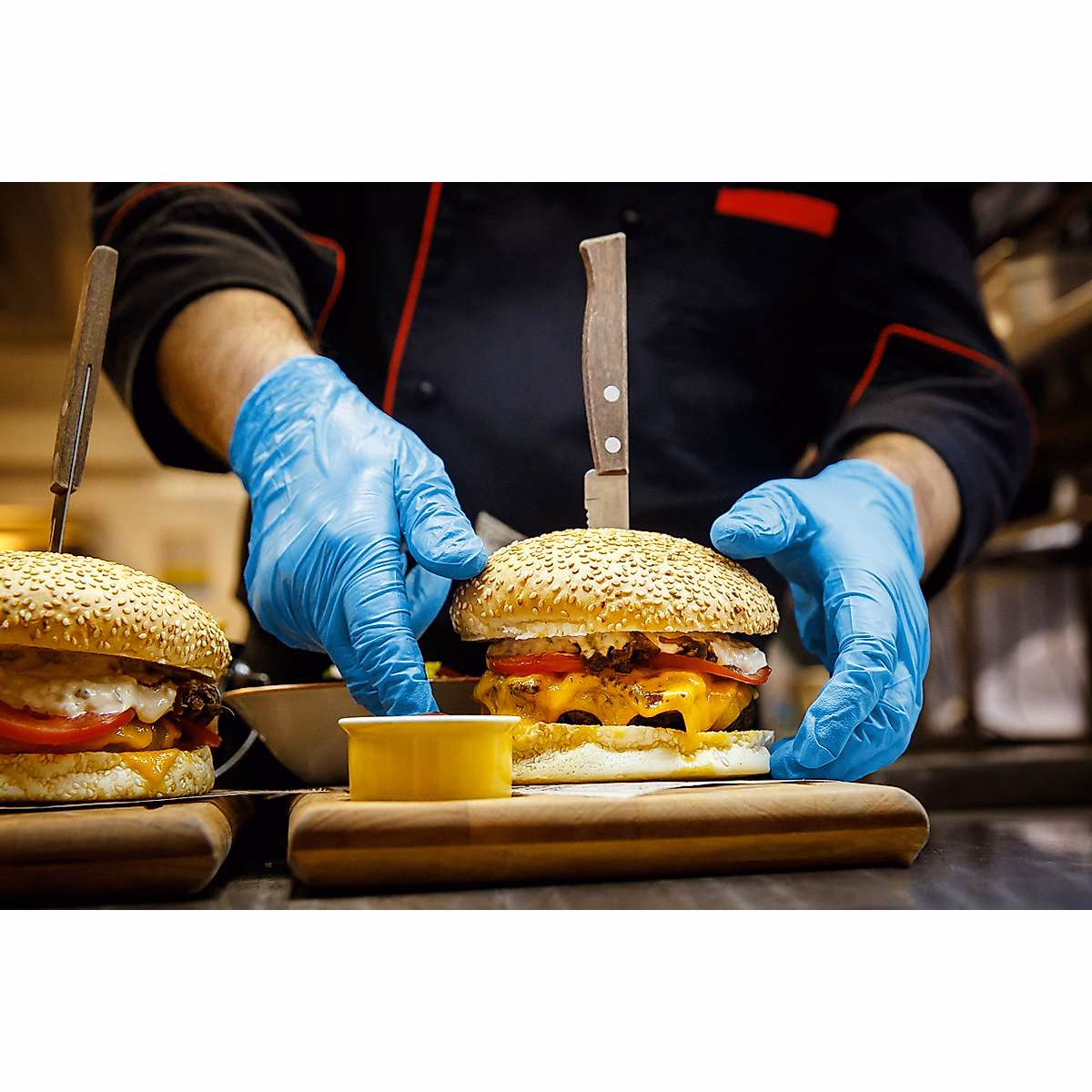 Care Plus Medical Nitrile Examination Gloves Blue Disposable Medium 100 Count