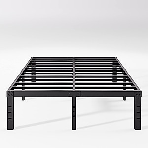 Neslime 14 Inch Full Size Bed Frame No Box Spring Needed, Heavy Duty Metal Platform Bed Frame Full, Heavy Duty, Easy Assembly and Noise Free, Black