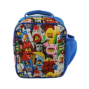 Lego Minifigures Boys Girls Soft Insulated School Lunch Box (One Size, Lego Minifigures)