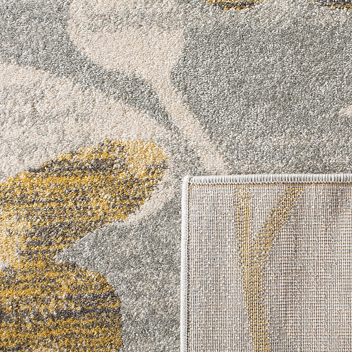 SAFAVIEH Evoke Collection Area Rug - 9' x 12', Grey & Gold, Floral Design, Non-Shedding & Easy Care, Ideal for High Traffic Areas in Living Room, Bedroom (EVK236P)