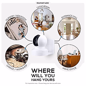 Wall Mount for Kasa EC70 Spot, Adhesive Holder for TP Link Spot Smart Security Camera, Installs in Minutes, No Mess Hanger Bracket by Brainwavz (White)