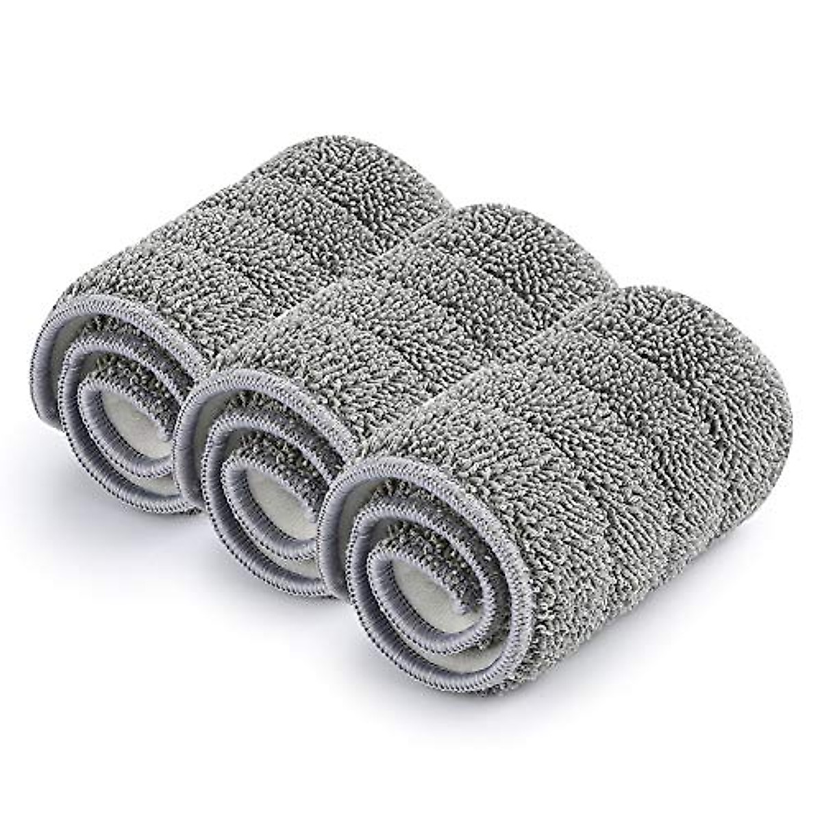 HOMTOYOU Microfiber Spray Mop Pads Reusable Washable Mop Flat Replacement Heads Refill Pack for Dust Wet Or Dry Floor Cleaning and Commercial Cleaning Refills -3Pack