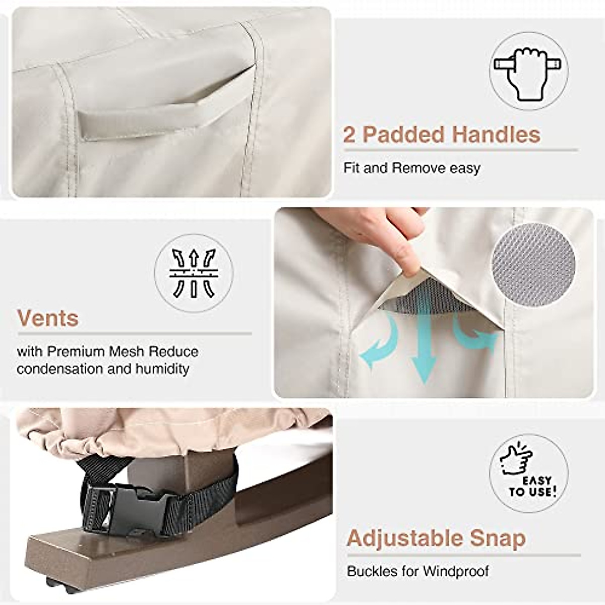 NATURAL EXPRESSIONS Patio Furniture Covers 124" x 63" x 28",Outdoor Furniture Cover Waterproof Windproof Patio Covers for Outdoor Furniture,Outdoor Sectional Set Cover for Sofa,Tables and Chairs