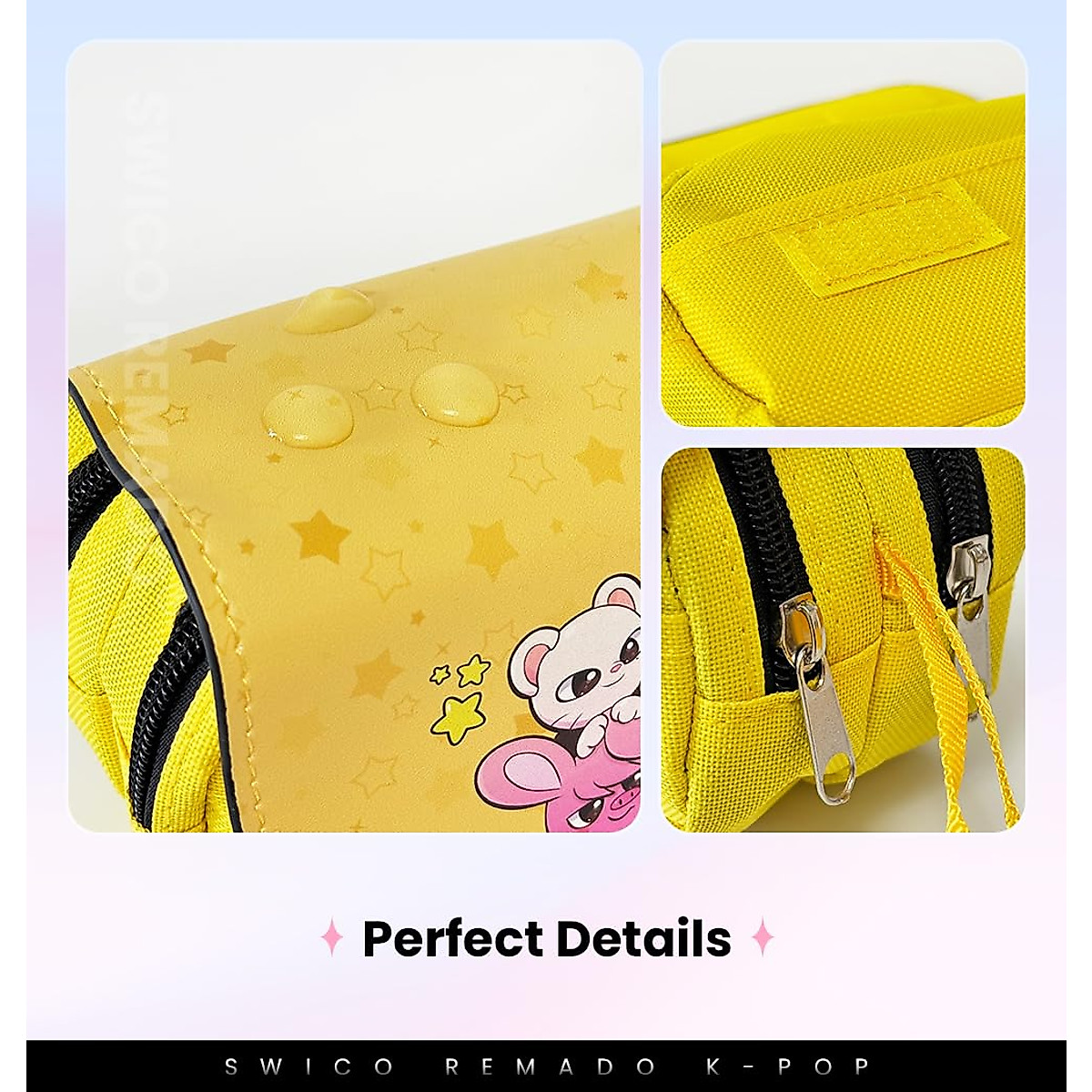 Swico Remado Kpop Cute Cartoon Marker Pen Organizer Handheld Pen Pouch Big Storage SKZ Pen Pouch Bag