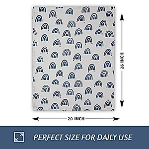 Folkulture Cotton Kitchen Towels and Dishcloths Set with Hanging Loop, Set of 3 Flour Sack Dish Towels and Dish Cloths for Drying Dishes, Highly Absorbent Decorative Tea Towels, 20 x 26 Inches, Mystic