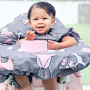 grabease Allover Waterproof Bib for Self-Feeding Infants and Toddlers, Machine Washable, Ages 6-24 Months, Gray