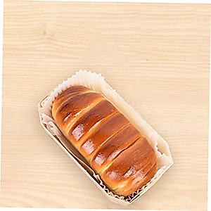 Hemoton 10pcs Wooden Toast Box Disposable Baking Pan Donut Mold Tray Mold Paper Bread Pan Toast Baking Pans Rectangular Bread Pan Western Dessert Mold Durable Cake Molds Oven Bakeware Food