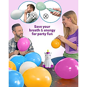 Coogam Unicorn Balloon Pump, Electric Air Ballon Blower, Portable Inflator for Party Wedding Birthday Xmas Baby Shower DIY Decoration (White)