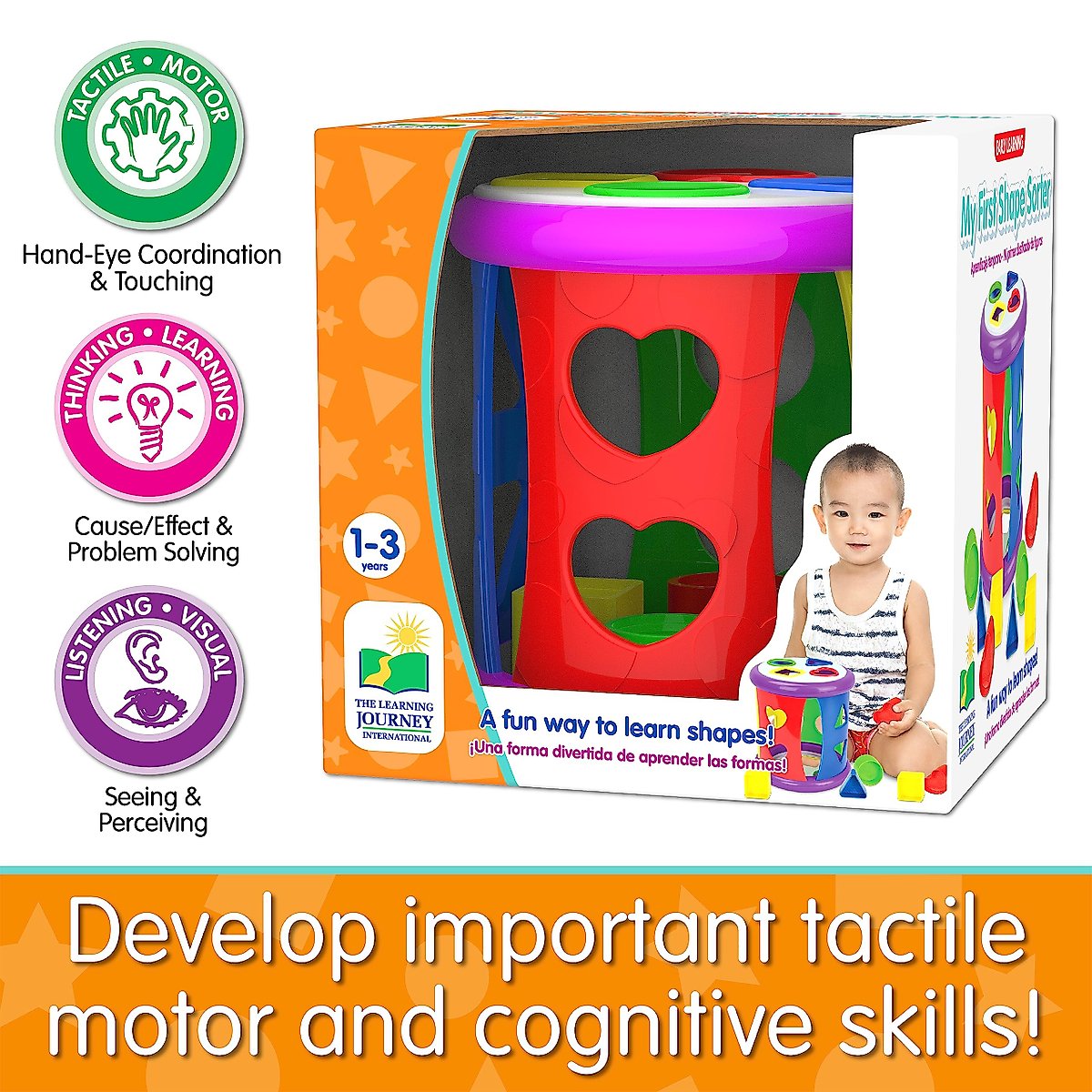 The Learning Journey Early Learning - My First Shape Sorter - A Fun Way to Learn Shapes - Toddler Toys & Gifts for Boys & Girls Ages 12 Months and Up, Multi, Medium