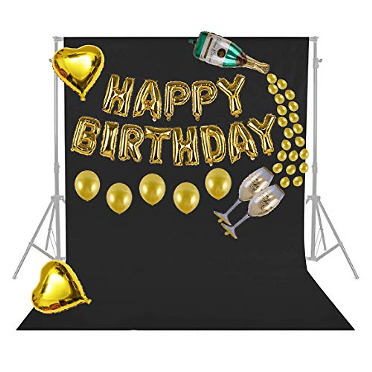 Folong Black Backdrop，Black Photo Backdrop，Black Screen Photo backdrop6 x 9 feet Black Photo Background Polyester Fiber, Non-Reflective Edge Treatment to Prevent Tearing 4 Clips