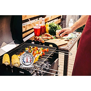 Oven Thermometer Oven Grill Fry Chef Smoker Thermometer Instant Read Stainless Steel Thermometer Kitchen Cooking Thermometer with Hook and Panel Base Hang For Kitchen Home Cooking Baking BBQ (2 Pack)