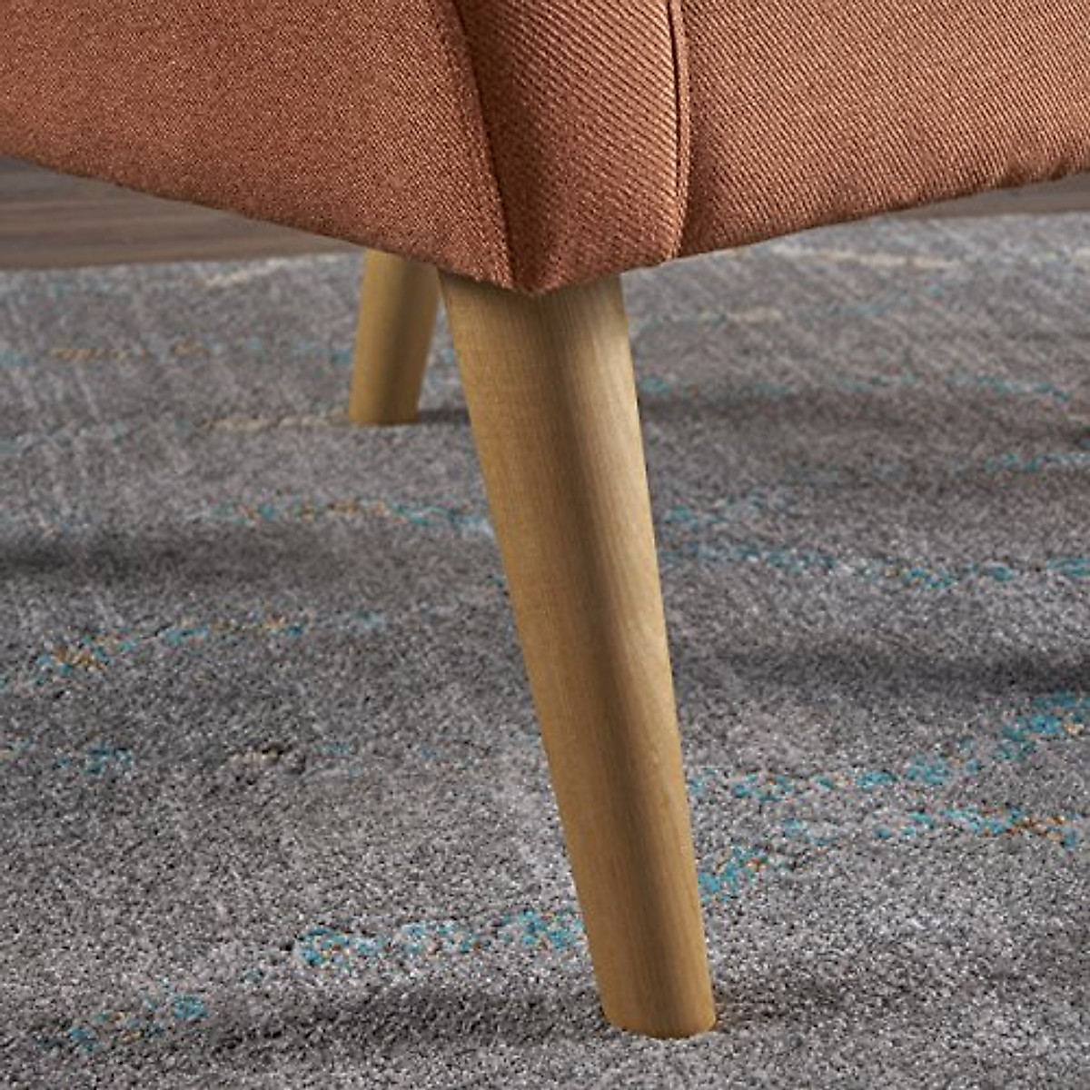 Christopher Knight Home Merel Mid-Century Modern Fabric Club Chair, Orange / Natural