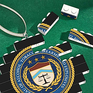 Us Bureau of Alcohol Tobacco and Firearms ATF Fashion Building Brick Block Puzzle Lozenge Shaped Orange Uv Printed for Indoor Outdoor Suitable for Various Festivals