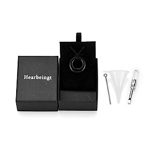 Hearbeingt Cremation Jewelry Urn Necklace for Ashes for Women Men, Circle of Life Eternity Memorial Pendant Ash Jewelry, Black