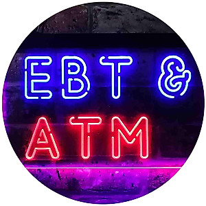 ADVPRO EBT & ATM Shop Dual Color LED Neon Sign Blue & Red 16 x 12 Inches st6s43-i3848-br