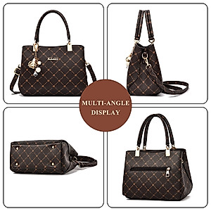 Women Satchel Handbag Ladies Purses Handbags Women PU Leather Crossbody Bag Small Tote Bag Shoulder Bag Gifts for Her (A/Beige)