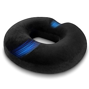 LITSPOT Donut Pillow Hemmoroid Seat Cushion,17" Sciatica Pain Relief Pillow ​for Sitting,Butt Pillow Chair Pad for Office,Memory Foam Wheelchair Cushions for Pressure Relief,Tailbone Pain