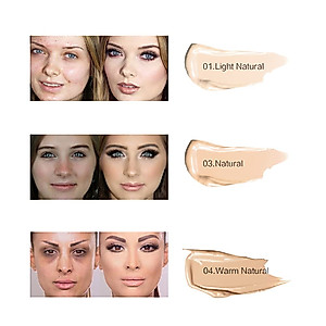 3 Pack Pro Full Cover Liquid Concealer, Waterproof Smooth Matte Flawless Finish Creamy Concealer Foundation for Eye Dark Circles Spot Face Concealer Makeup, Size: 3×6ml/0.20Fl Oz, Light Natural