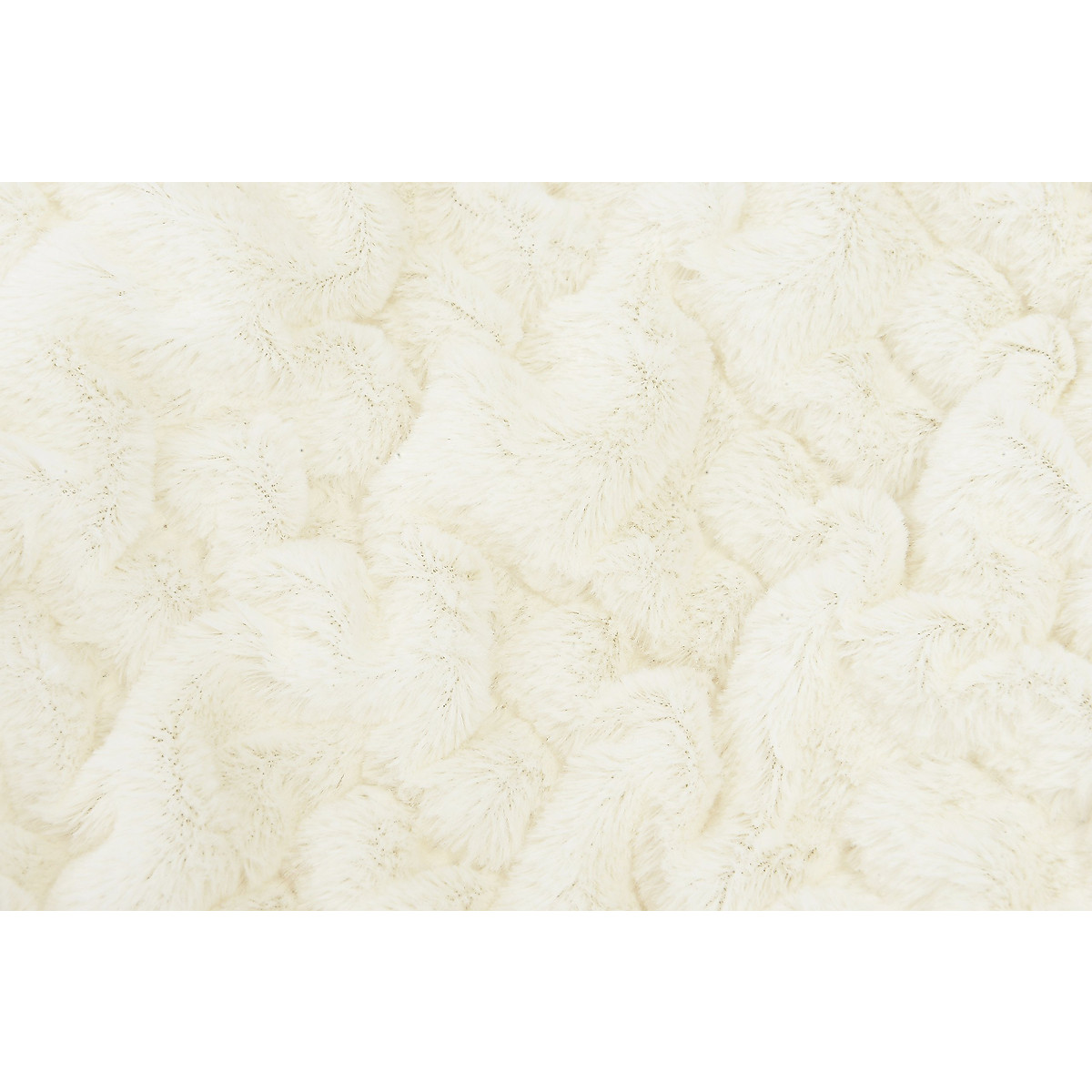 HappyCare Textiles HCT BKT-002 Luxury Quilted Faux Fur Throw Blanket, 50" by 60", Ivory/White