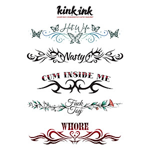 Kink Ink - 5 Large Sexy Naughty Temporary Tattoos for Women Ladies - Adult Fun for Lower Back Legs Arms Stomach