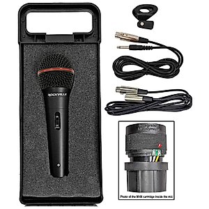 Soundcraft Notepad-5 Channel Podcast Mixer Podcasting Interface Bundle with Rockville PRO-M50 Studio Headphones, RMC-XLR Handheld Wired Mic and RTMS21 Desktop Tripod Mic Stand with Pop Filter