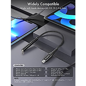 Mangotek Replacement for iPhone Headphones Adapter, Lightning to 3.5 mm Headphone Jack Adapter Audio Dongle Earphone Aux Adaptor for Apple iPhone 14 13 12 Pro Max Mini 11 SE 7 8 Plus X XS