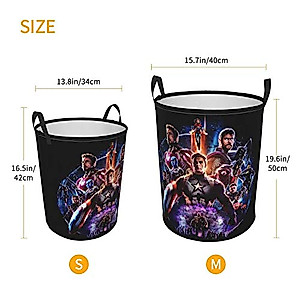 A-vengers Circular Hamper Dirty Clothes Handles Basket for Storage Organizer Storage Bin,Kids Room,Home Organizer,Nursery Storage,Baby Hamper,Durable With Printing