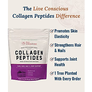Collagen Peptides Powder - Naturally-Sourced Hydrolyzed Collagen Powder - Hair, Skin, Nail, and Joint Support - Type I & III Grass-Fed Collagen Supplements for Women and Men - 41 Servings - 16oz
