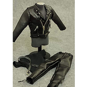 HiPlay 1/6 Scale Male Figure Doll Clothes, Handmade Imitation Leather Biker Costume, Combat Style Outfit for 12 inch Action FigureDC050