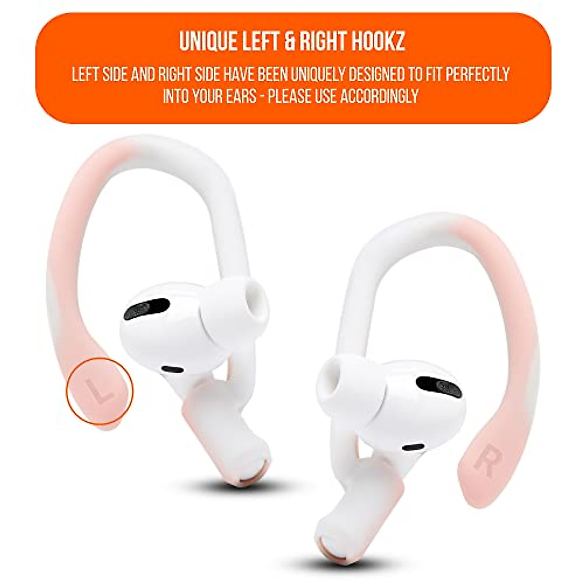 WC HookZ + WC TipZ - Over Ear Hooks and Memory Foam Tips Combo for Airpods Pro by Wicked Cushions | Pink