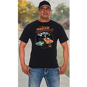 Men's Mopar Maddness T-Shirt Short Sleeve Black Crew Neck Shirt (2X, Black)