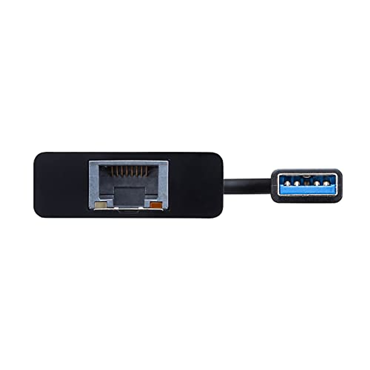 Sanwa Supply USB-CVLAN3BKN USB 3.2 to LAN Converter Adapter (with USB Hub Port, Black)