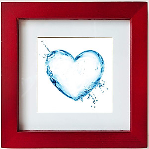 ZXT-parts 6x6 Picture Frames Red wood Without Mat, 4x4 Picture Frame with Mat, Solid Wood, 2 panels (1 glass, 1 plexiglass), The Table, The Wall.