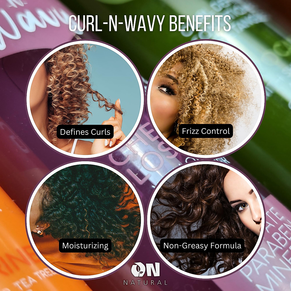 ON Natural Premium Oil Free Curl N Wavy Curl Defining Conditioner & Detangler, Coconut Milk 8 oz