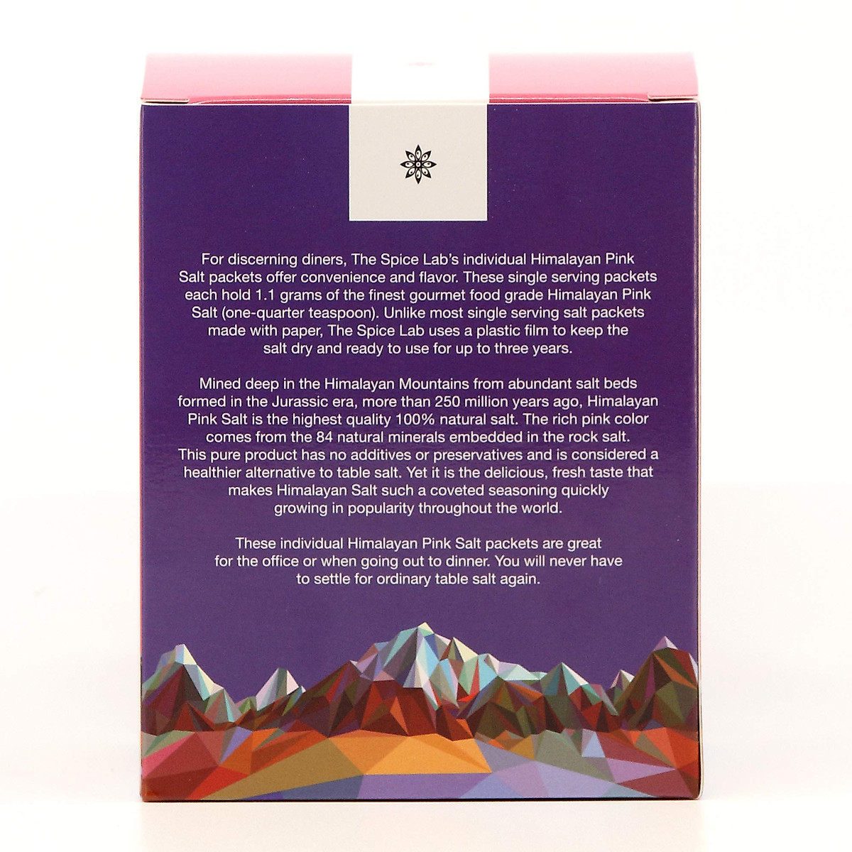 The Spice Lab Himalayan Pink Salt - Fine - 50 Salt Packets- Gourmet Pure Crystal - Pink Himalayan Salt is Nutrient and Mineral Dense for Health - Kosher & Natural Certified