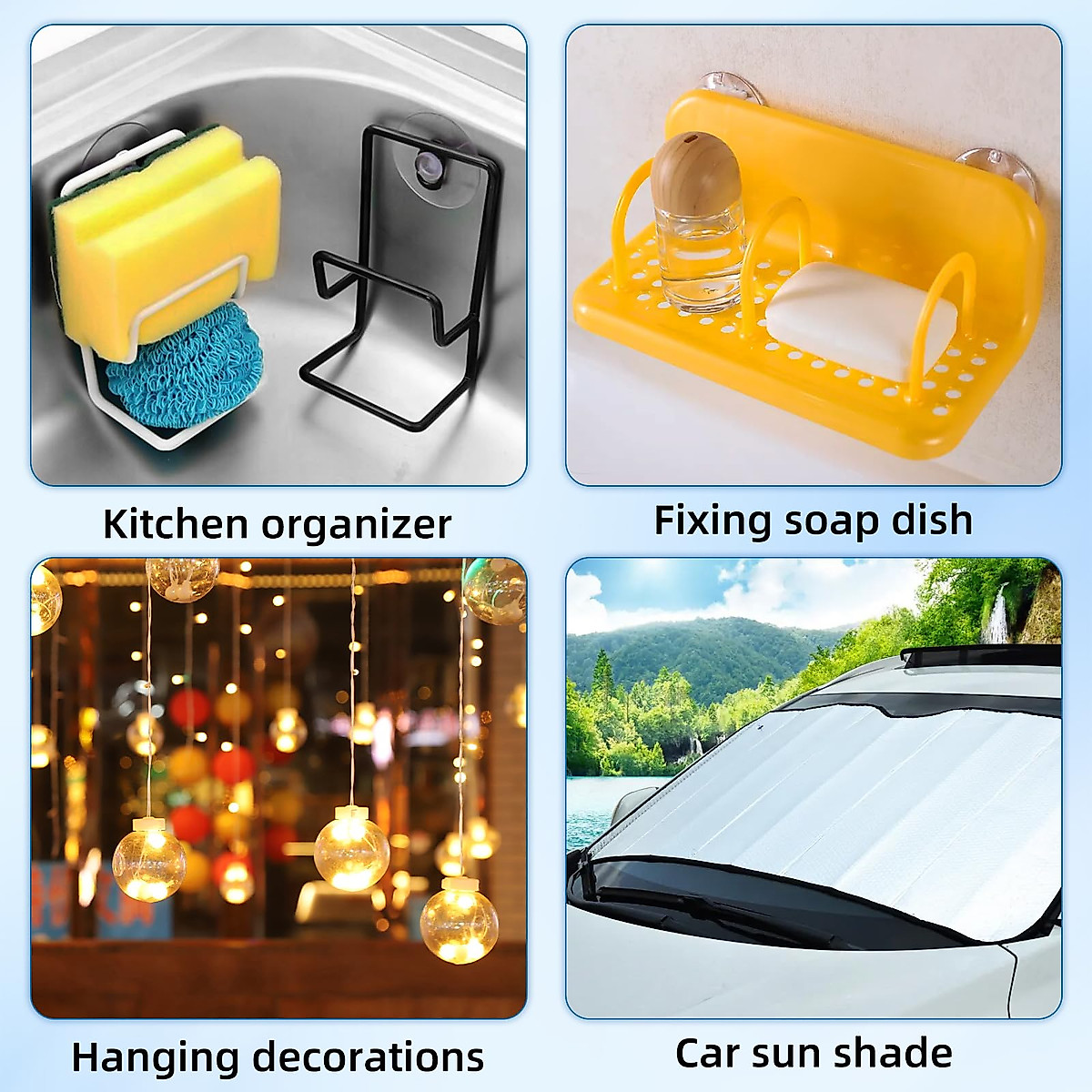 AQUANEAT 20 Packs Suction Cups 1.2/1.8 Inch Clear Sucker Pads with Hooks for Glass Home Organization Decoration (1.2 inch)