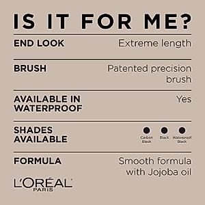 L'Oreal Paris Telescopic Mascara, Black [905] 0.27 oz (Pack of 3)