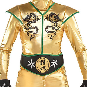 amscan Fighter Ninja Party Costume Kit - Child Medium (8-10), Gold - 1 Set