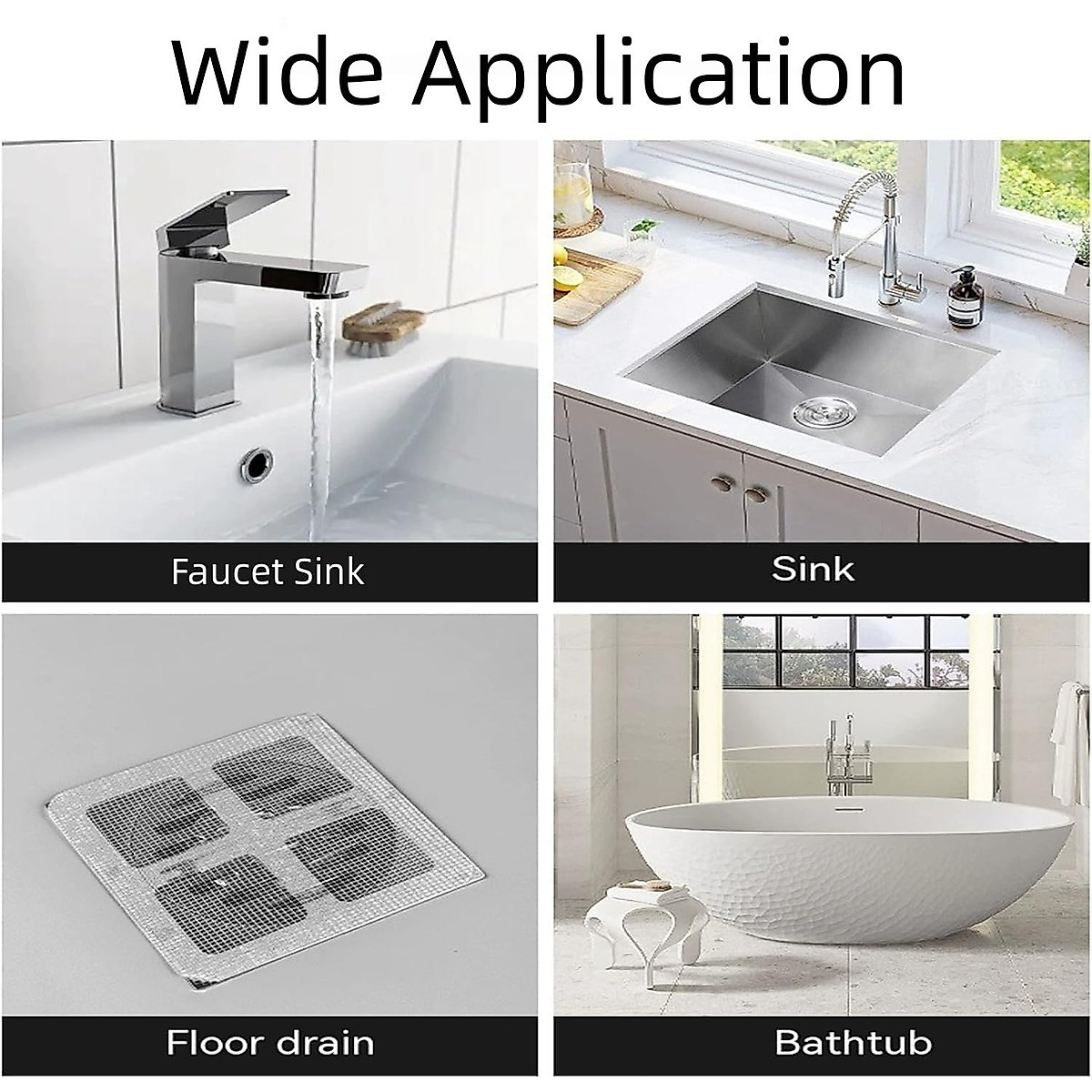 50 Pack - Shower Drain Hair Catcher Mesh Stickers, Small But Useful Hair Catcher Shower Drain, Disposable Shower Drain Cover Hair Catcher Shower Drain Mesh Stickers, for Kitchen, Sink, Bathtub (50PCS)