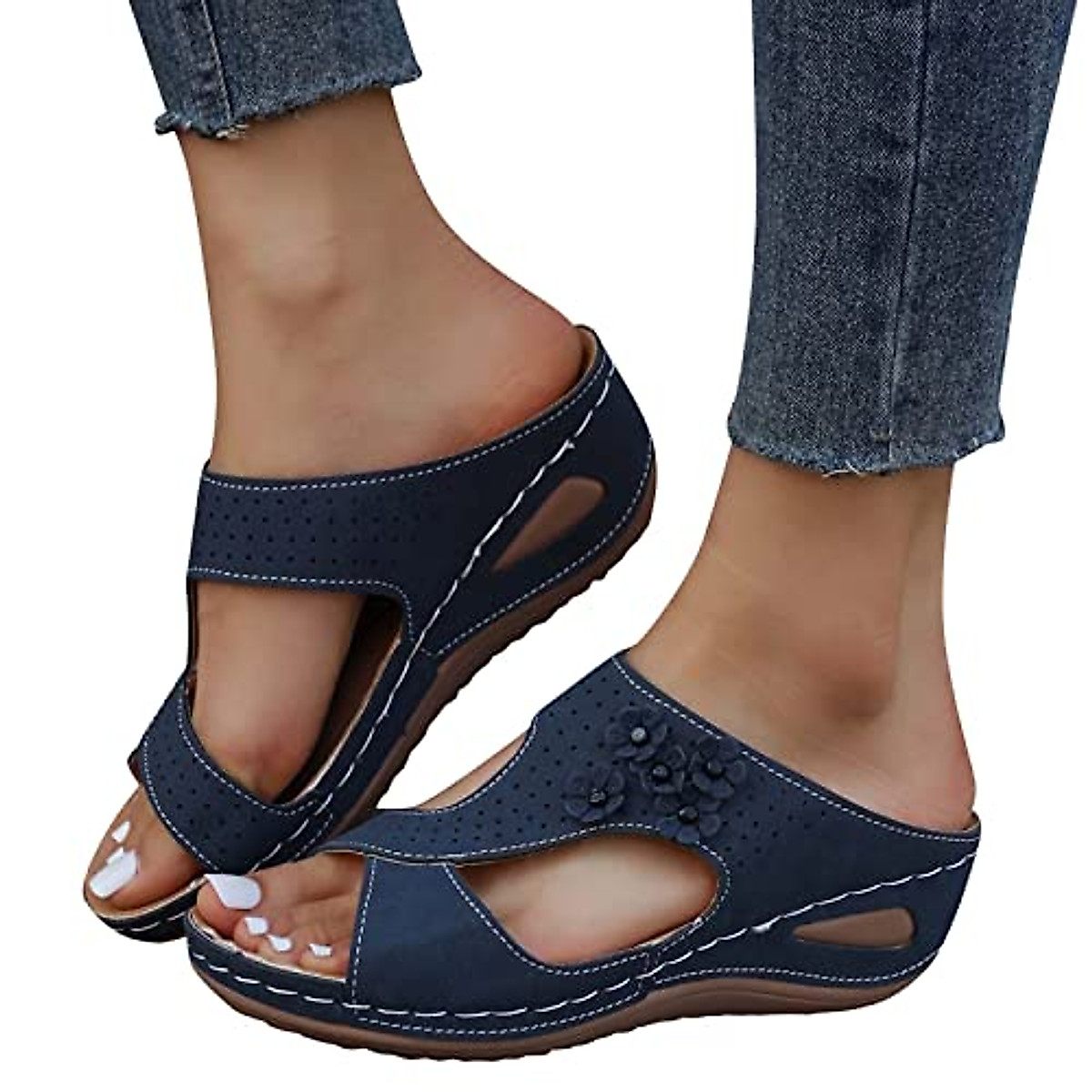 Sandals Women Dressy Beach Beach Sandals Casual Walking Non Slip Orthotic Wedge Sandals Prime Deals of The Day Today Only