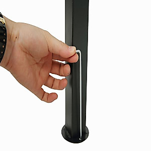 Koity Double Tier Grill Gazebo 8x5, Outdoor Grill BBQ Gazebo, Steel Frame with Hook and Bar Counters, Grey (Grey)