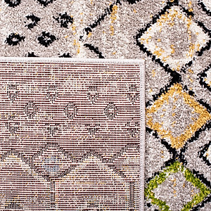 SAFAVIEH Amsterdam Collection Area Rug - 8' x 10', Light Grey & Multi, Moroccan Boho Design, Non-Shedding & Easy Care, Ideal for High Traffic Areas in Living Room, Bedroom (AMS108G)